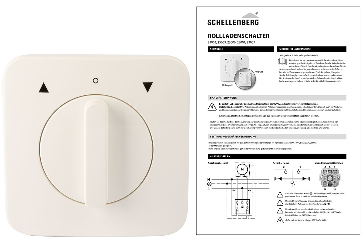 Rollladenschalter Unterputz | Knebelschalter im Schellenberg-Shop